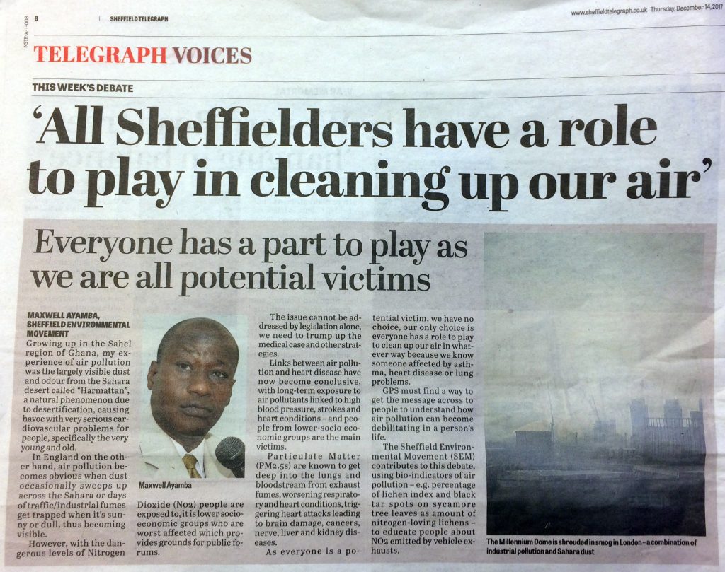 Sheffield Telegraph Article December 2016 - Sheffield Environmental ...
